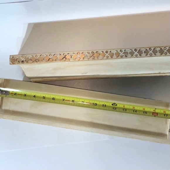 Wall Decor | Two Displays Wall Shelfs In Ivory With Gold Accent | Poshmark